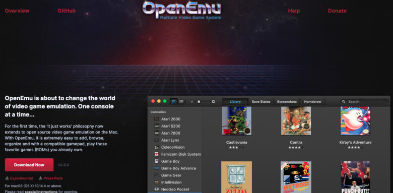 M1チップのMACの最強エミュレータ『OpenEmu』を使ってみた